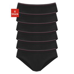 H.I.S. H.I.S Damen Bikinislip 6er-Pack, aus elastischer Baumwoll-Qualit&auml;t schwarz 32/34