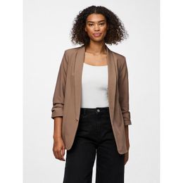 Pieces Damen Pieces Blusenblazer &raquo;PCBOSELLA 3/4 BLAZER NOOS&laquo; Materialmix, regular fit beige S