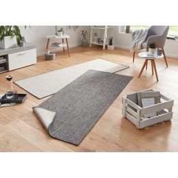 NORTHRUGS Teppich &raquo;Miami Wendeteppich&laquo; rechteckig 5 mm H&ouml;he In-& Outdoor, Wetterfest, Balkon, L&auml;ufer, Wohnzimmer, Wasserfest grau Kunstfaser