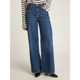 Tommy Hilfiger Damen Weite Jeans &raquo;WIDE LEG HW LOU&laquo; mit Logo-Badge, mit Nieten, mit B&uuml;gelfalten 30, L&auml;nge 30