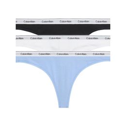 Calvin Klein Underwear Damen String &raquo;3 PACK THONG (LOW-RISE)&laquo; Packung, 3er-Pack, 3 Stk. mit Logobund schwarz-wei&szlig; XL (42), 3 Stk.