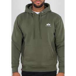 Alpha Industries Damen Kapuzensweatshirt &raquo;Hoody Small Logo&laquo;, Baumwollmischung, regular fit gr&uuml;n L