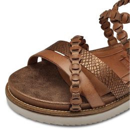 Tamaris Damen Keilsandalette , Riemchensandale, Sommerschuh mit verstellbarer Schnalle braun 39