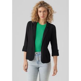 V&eacute;ro Moda Vero Moda Damen Kurzblazer &raquo;VMJESMILO 3/4 LOOSE BLAZER WVN NOOS&laquo; mit Leinen schwarz XS