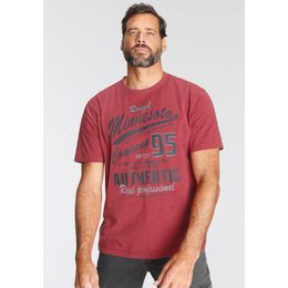 MAN'S WORLD Man's World Herren T-Shirt kurz&auml;rmelig, melierte Optik, Rundhalsausschnitt rot XL (56/58)