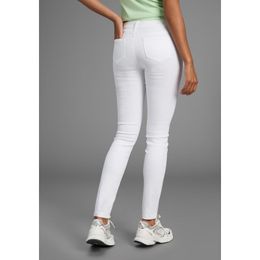 Arizona Damen Skinny-fit-Jeans &raquo;mit Keileins&auml;tzen&laquo; extra-enger Beinschnitt, niedrige Leibh&ouml;he wei&szlig; 50, N-Gr