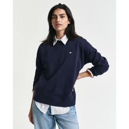 Gant Damen Sweatshirt &raquo;SHIELD C-NECK SWEAT&laquo;, Grafische Gant-Stickerei auf der Brust blau L