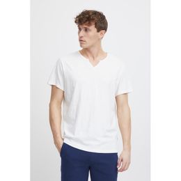 Blend Herren T-Shirt &raquo;BHAshton split neck tee&laquo; mit Deko-Knopfdetail am Ausschnitt wei&szlig; M