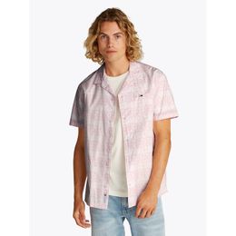 Tommy Jeans Damen Kurzarmhemd &raquo;TJM REG AOP SS SHIRT EXT&laquo; mit sommerlichen Print rosa M, N-Gr
