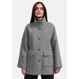 Manisa Damen Manisa Winterjacke ohne Kapuze mit Taschen grau 50