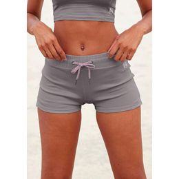 active by Lascana Lascana Active Damen LASCANA ACTIVE Shorts mit kleinen Seitenschlitzen grau S (36/38), N-Gr