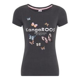 Kangaroos Damen Kangaroos T-Shirt Kurzarm, k&ouml;rpernahe Passform, aus Rippware bunt 40/42