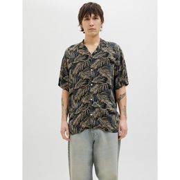 Jack & Jones Jack & Jones Damen Kurzarmhemd &raquo;JJEJEFF TROPICAL AOP RESORT SHIRT SS SN&laquo; mit All-Over Print schwarz S, N-Gr