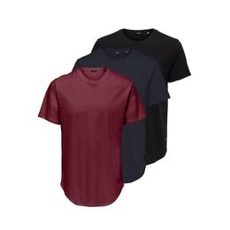 Only & Sons Only & Sons Herren ONLY & SONS Rundhalsshirt &raquo;ONSMATT LONGY SS TEE 3-PACK&laquo; Packung, 3 Baumwolle, lang geschnitten S