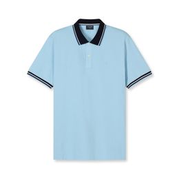 OLYMP Herren OLYMP Poloshirt &raquo;Casual&laquo; farbliche Kontrast-Details blau L