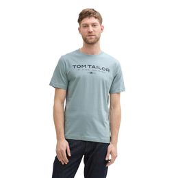 Tom Tailor Herren Tom Tailor T-Shirt Sommershirt mit Frontprint grau XL
