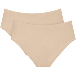 Triumph Damen Midislip &raquo;Sense of Modal&laquo; 2er Pack, mit h&ouml;herem Bund aus Modal, weich und kaum sichtbar beige L