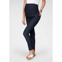 Neun Monate Damen Umstandsjeans &raquo;Stretch-Jeans f&uuml;r Schwangerschaft und Stillzeit&laquo; schmale Beinform, hohe Taille, langes Bein blau 42, N-Gr