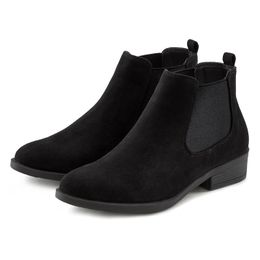 Vivance Damen Chelseaboots bequem zum Reinschl&uuml;pfen, Stiefelette, Ankle Boots VEGAN schwarz 42