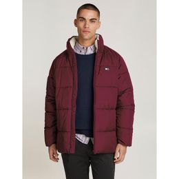 Tommy Jeans Herren Steppjacke &raquo;TJM POLY PUFFER EXT&laquo; ohne Kapuze Winterjacke mit Stehkragen, gef&uuml;ttertes Teddy, Innentaschen rot M