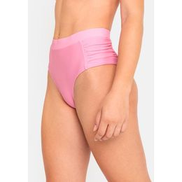 Lscn By Lascana Damen LSCN by LASCANA Highwaist-Bikini-Hose &raquo;Gina&laquo; mit modischen Raffungen rosa 42, N-Gr