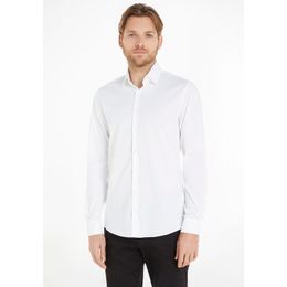 Calvin Klein Herren Businesshemd &raquo;POPLIN STRETCH SLIM SHIRT&laquo; mit Kentkragen, Logoprint auf Brusth&ouml;he wei&szlig; 43, N-Gr