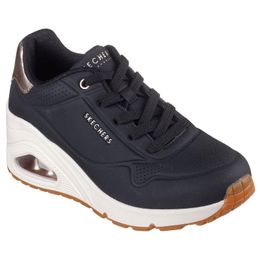 Skechers Damen Sneaker &raquo;UNO WEDGE-HI STEPS&laquo; , Keilsneaker, Schn&uuml;rschuh mit Air-Cooled Memory Foam schwarz 40