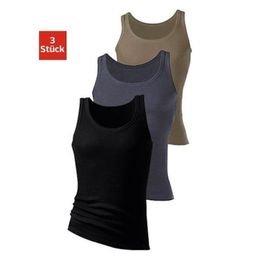 H.I.S. H.I.S Herren Unterhemd &raquo;Doppelripp Tanktop&laquo; Packung, 3 Stk. aus weicher Baumwollqualit&auml;t gr&uuml;n 4, 3 Stk., N-Gr
