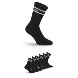 Fila Damen Socken &raquo;UNISEX LIFESTYLE PLAIN SOCKS&laquo; 6 Stk. tlg. mit eingestricktem Logo schwarz 35-38
