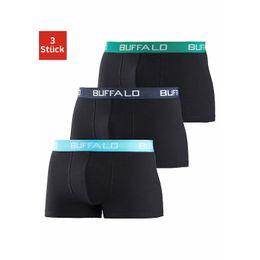 Buffalo Kinder Boxer &raquo;Boxershorts f&uuml;r Jungen&laquo; Packung, 3 Stk. mit kontrastfarbenem B&uuml;ndchen blau 128, 3 Stk.