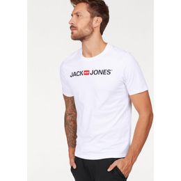 Jack & Jones Jack & Jones Damen T-Shirt &raquo;JJECORP mit Print, vielseitig kombinierbar f&uuml;r den Alltag&laquo; Logodruck, modisch, regular fit, Baumwolle, Rundhals wei&szlig; XL