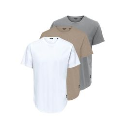 Only & Sons Only & Sons Herren ONLY & SONS Rundhalsshirt &raquo;ONSMATT LONGY SS TEE 3-PACK&laquo; Packung, 3 Baumwolle, lang geschnitten XL