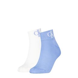 Calvin Klein Jeans Damen Kurzsocken &raquo;CKJ WOMEN QUARTER MONOGRAM&laquo; 2 Paar, 2 Paar tlg. mit Logostickerei 39-42
