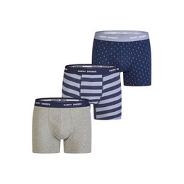Happy Shorts Retro Boxer ' Jersey ' Herren Gr&ouml;&szlig;e M grau