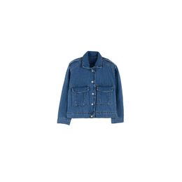 Solang Jacke Jeansjacke Denim Look zwei Brusttaschen M&auml;dchen Gr&ouml;&szlig;e 122 blau
