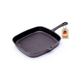 Intirilife Antihaft Grillpfanne Gusseisen Bratpfanne 23 cm in Schwarz | Gr.: onesize
