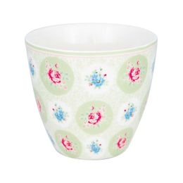 GreenGate Latte Cup Becher ELLE PALE GREEN Gr&uuml;n mit Blumen | Gr.: onesize