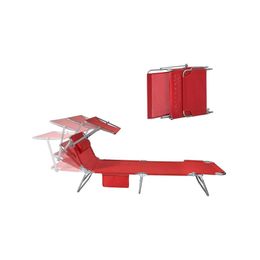 sobuy Sonnenliege in Rot - (B)189 x (H)28 x (T)62cm | Gr.: onesize