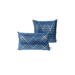 Kayoom Dekokissen Prisma 225 2er-Set in blau - silber | Gr.: onesize