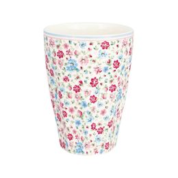 GreenGate FRENCH Latte Cup Becher LOUISA Wei&szlig; mit Blumen Muster | Gr.: onesize