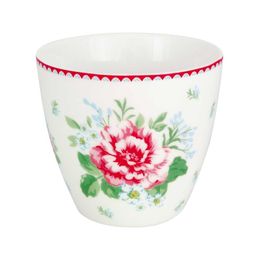 GreenGate Latte Cup Becher ALIVIA Wei&szlig; mit Blumen | Gr.: onesize