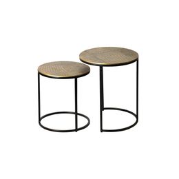 FineBuy Beistelltisch in Gold / Metall / 40x40x48 | Gr.: onesize