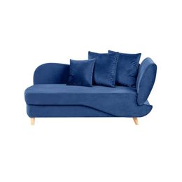 Beliani Chaiselongue MERI in Blau/Braun - (W) 155 x (H) 76 x (L) 69 cm | Gr.: onesize
