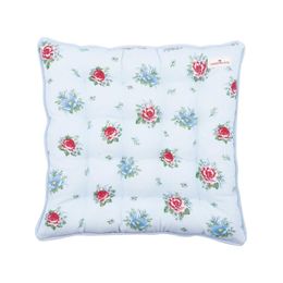 GreenGate Sitzkissen ALIVIA PALE BLUE Blau mit Blumen | Gr.: onesize