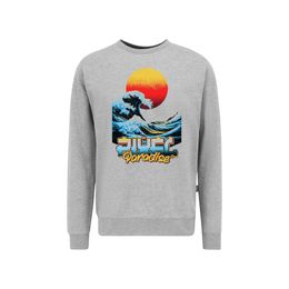 Oldskull Sweatshirt 'Retro Pixel Wave Logo Graphic' Damen Gr&ouml;&szlig;e S grau