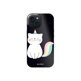 Glided Smartphoneh&uuml;lle 'Unicorn Cat Glided Handyh&uuml;lle' Damen Gr&ouml;&szlig;e iPhone 15 Pro schwarz
