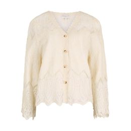 Apricot Embroidered Mesh Button Down Top ' ' Damen Gr&ouml;&szlig;e S stone