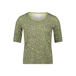 Betty Barclay Basic Shirt mit Rippenstruktur in Khaki/Green | Gr.: 46