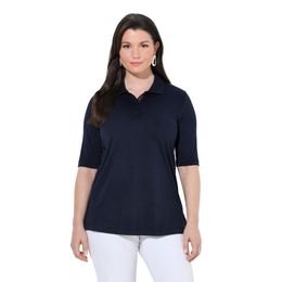 Ulla Popken Poloshirt in dunkles marine | Gr.: 54-56