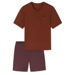 Schiesser Schlafanzug Comfort Essentials in Rot | Gr.: 52